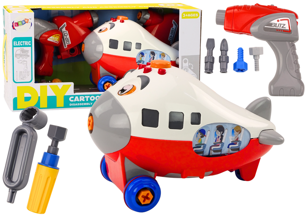 Cartoon Airplane Twisting Wings DIY Red | Toys \ DIY