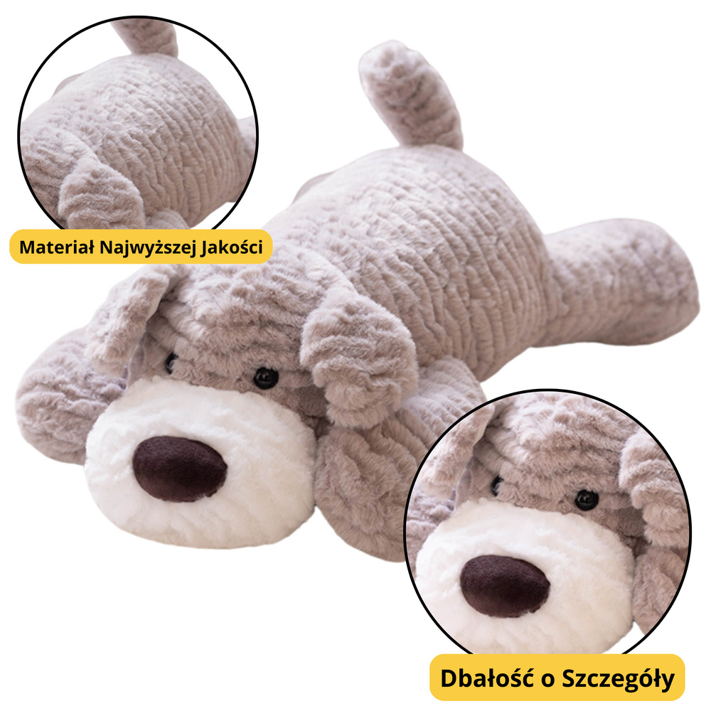 Pluszowa Maskotka Przytulanka Piesek Jasnoszary 30cm - LeanToys.pl