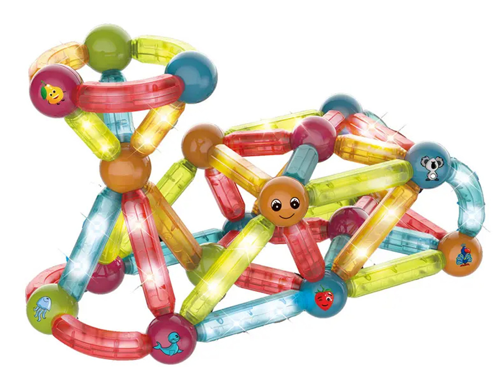 Luminous Educational Magnetic Bricks Set of 76 Elements | Toys ...