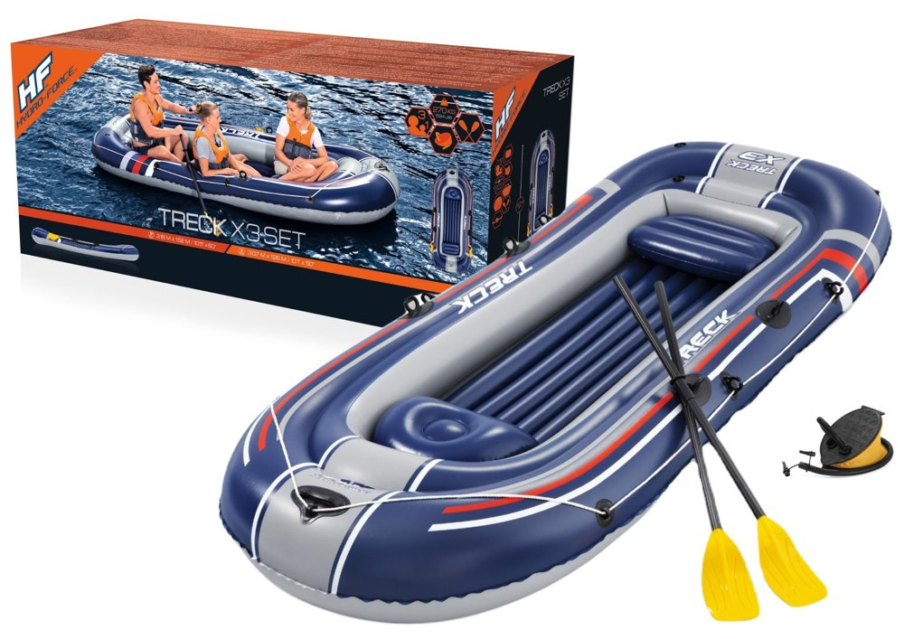 Inflatable dinghy for 4 people 307cm x 126cm Treck X3 Bestway 61110 ...