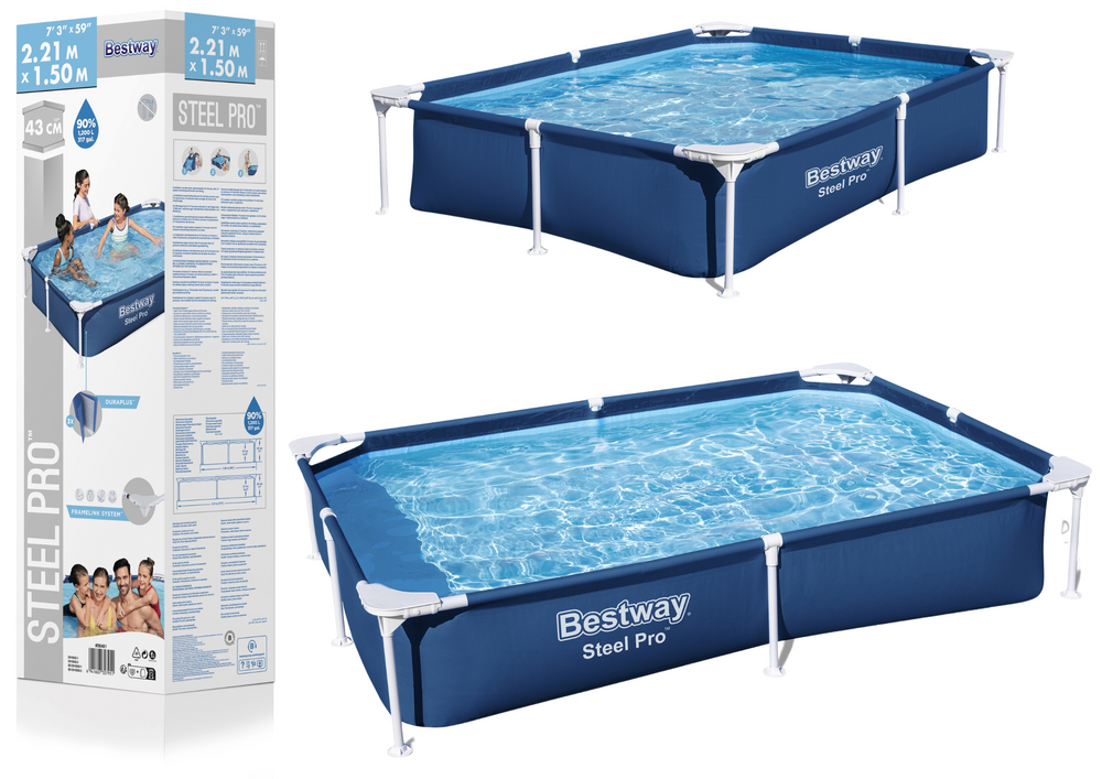 Garden Pool Frame 221x150x43 cm Bestway 56401 | Swimming Pools ...