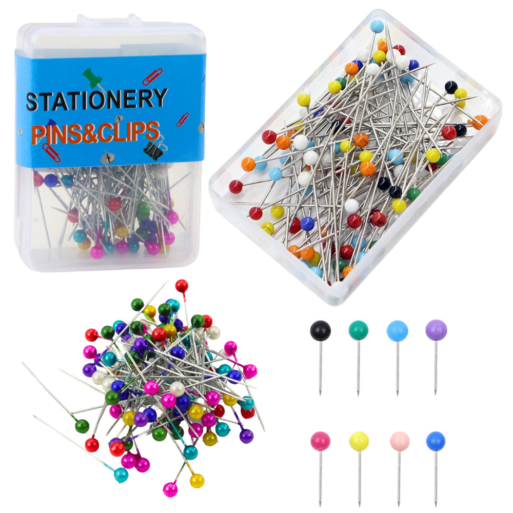 Set of Office Tailor's Pins with Colored Head - 100 pcs. | School ...