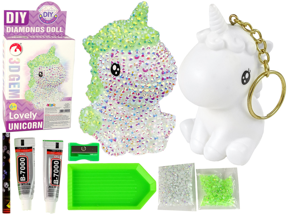 Creative Unicorn Kit DIY Diamonds 3D Keyring Green | Toys \ Creative ...