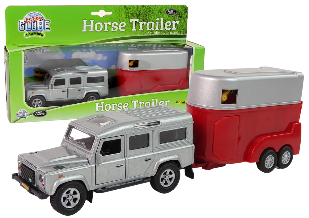 Car Land Rover with Transporter Two Horses Metal 521712