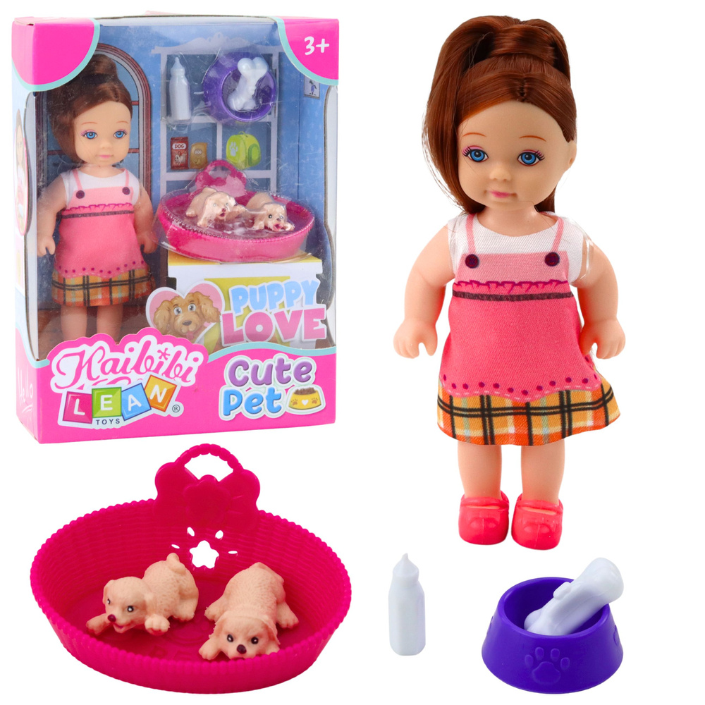 Mini Doll Set with Two Puppies, Bed, Bowl, Bottle | Toys \ Dolls ...