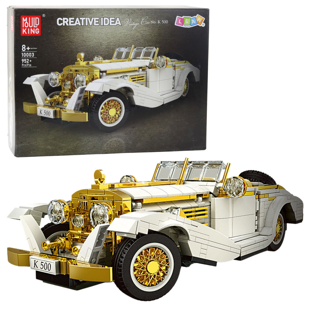 Construction Bricks Vintage Classic Car K500 White and Gold 952 pcs ...