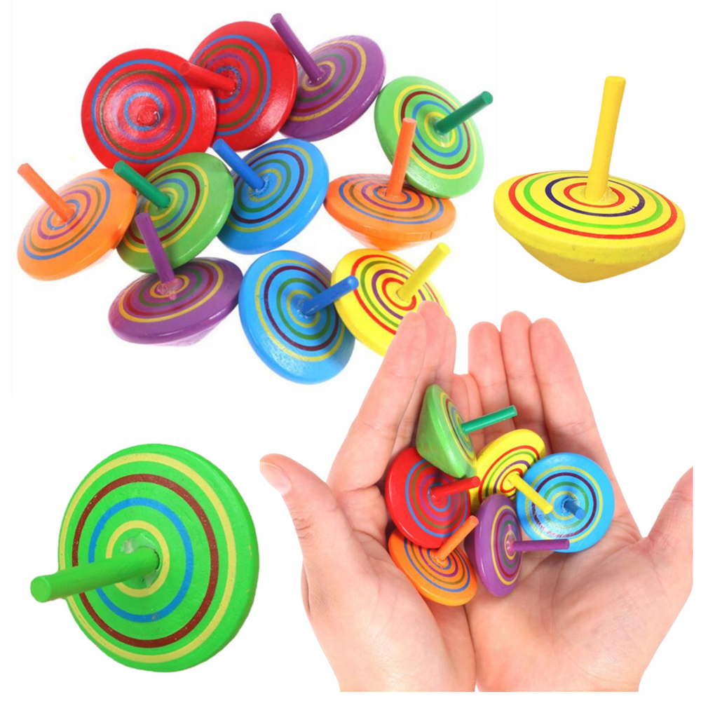 Mini Spinning Top Colorful Wooden Skill Toy 4cm | Toys \ Games \ Gry ...