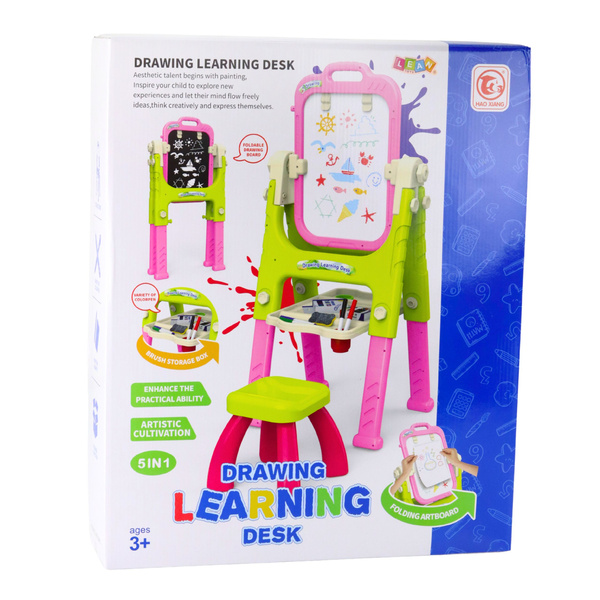 Vzdělávací tabule 5v1 s křesílkem multifunkční doplňky růžová | jumon.cz