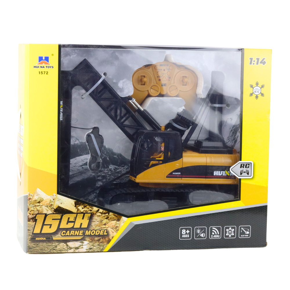 Huina Remote Controlled Construction Crane with Hoist RC 1:14 | Toys ...