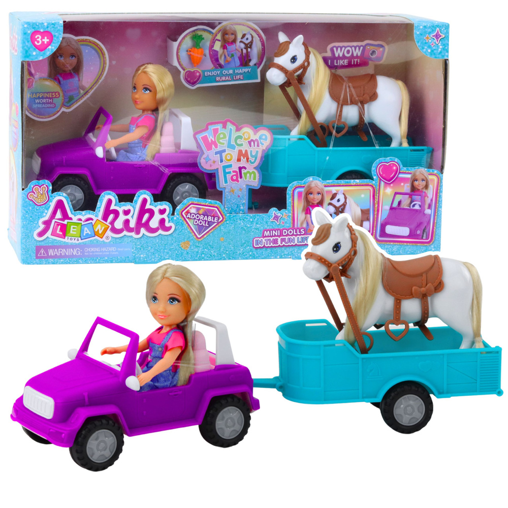 Ankiki Doll Set Convertible Car with Trailer and Horse | Toys \ Dolls ...