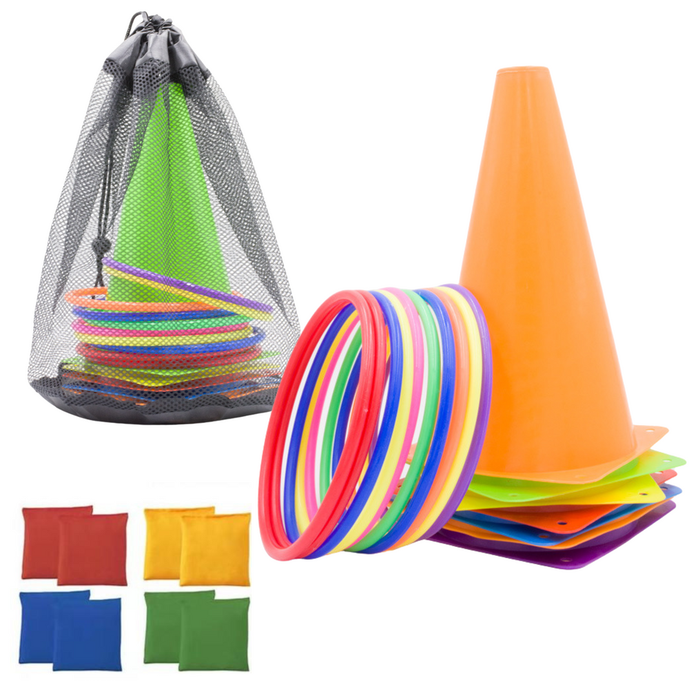 Sports Set For Arcade Games Cones Hoops Bags 29pcs | Toys \ Games \ Gry ...