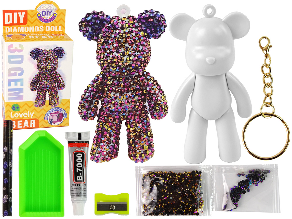 Creative Teddy Bear DIY Diamonds 3D Keyring Set Bronze | Toys ...
