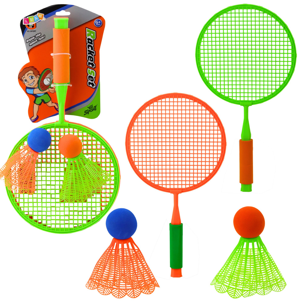 Badminton Racket Set: 2 Rackets, 2 Large Shuttlecocks, and a Ball ...