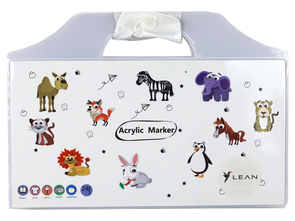 Set of Colored Acrylic Markers in a Suitcase, 24 Pieces | School ...