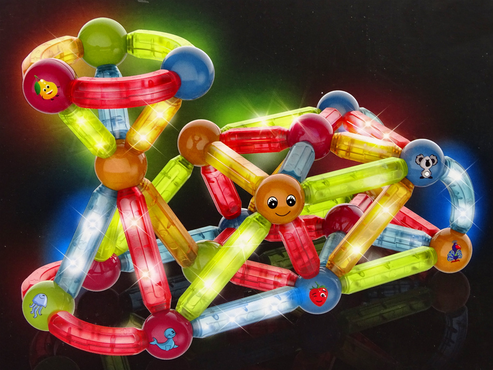 Luminous Educational Magnetic Bricks Set of 76 Elements | Toys ...