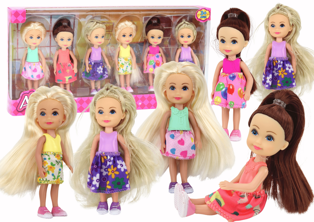 Set of Mini Dolls Colorful Dresses 12cm 6 Pieces | Toys \ Dolls, houses ...