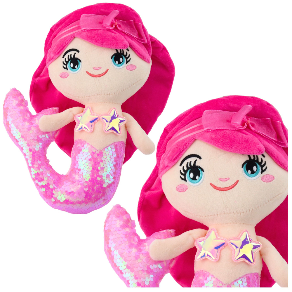 Plush Mermaid Cuddly Toy Tail Sequin Light Pink 28cm | Toys \ Plush ...
