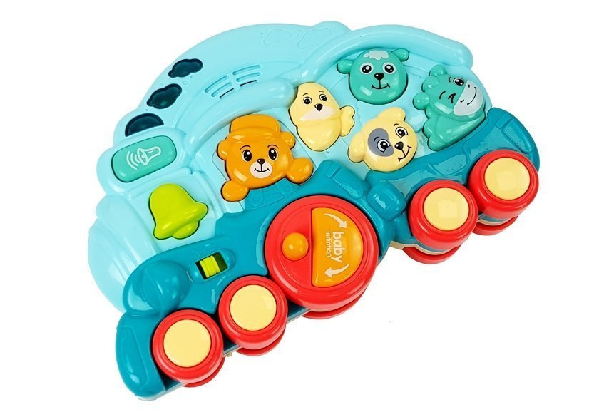Interactive Locomotive with Animals Animal Sounds Light Effects Blue ...