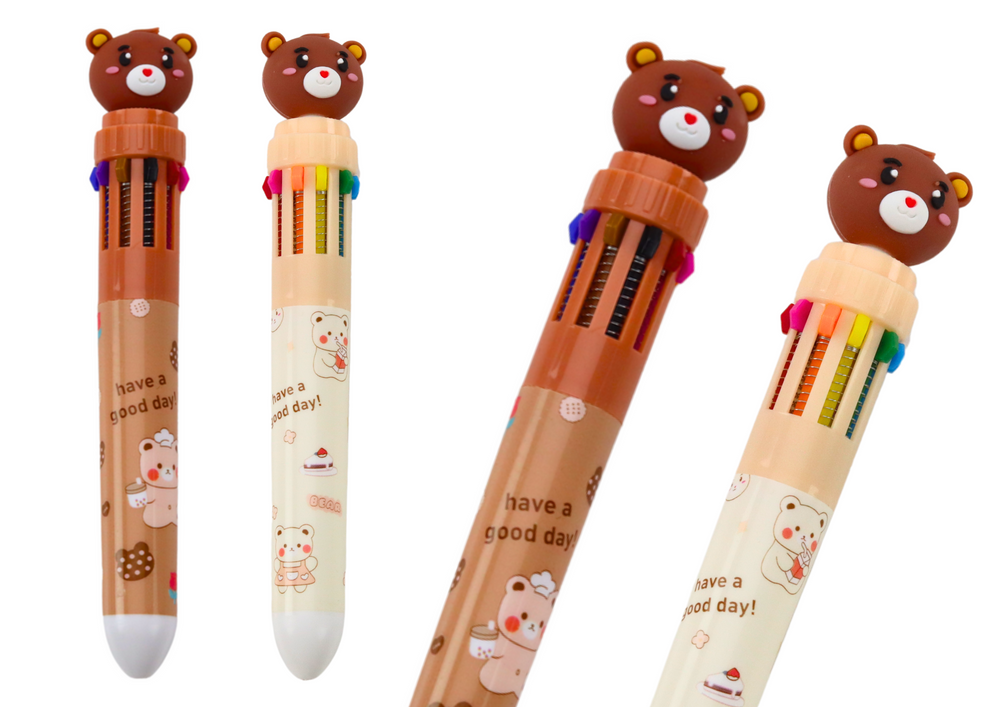 Multicolored Teddy Bear Automatic Pen 10 Brown | School & Office \ Pens