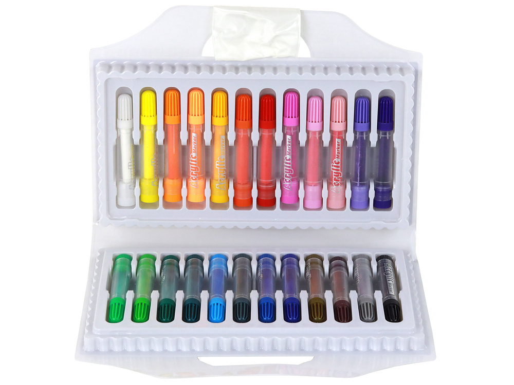 Set of Colored Acrylic Markers in a Suitcase, 24 Pieces | School ...