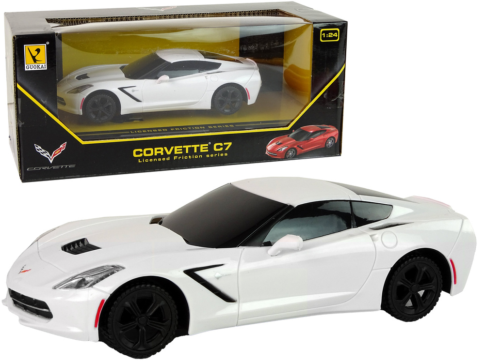 Auto Sportowe Corvette C7 1:24 Białe - LeanToys.pl