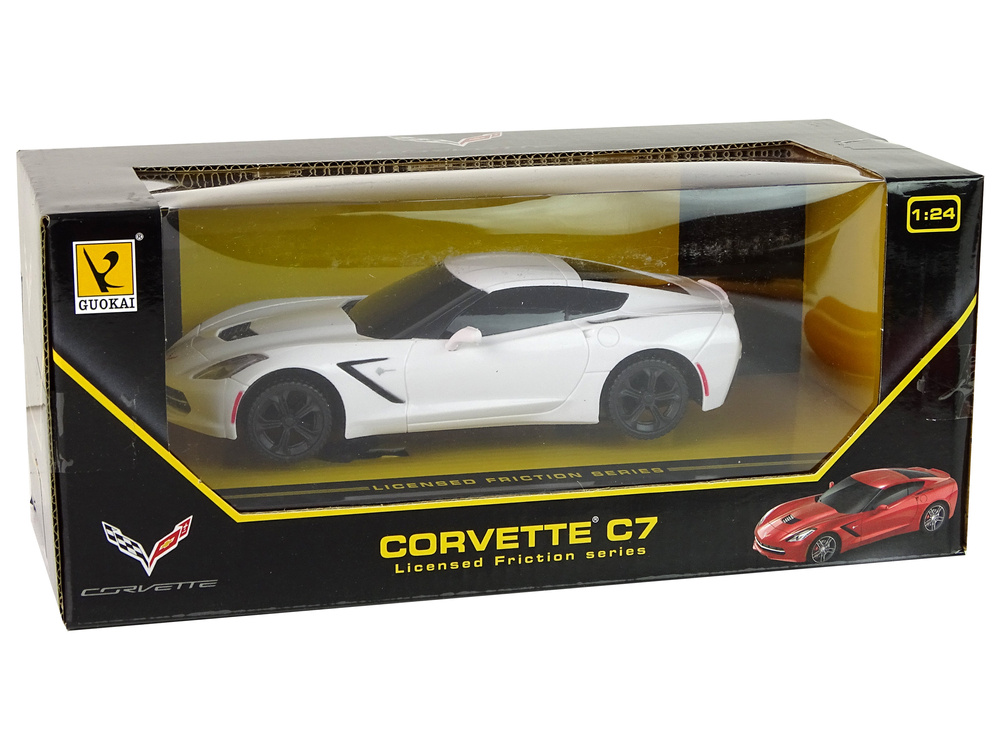 Auto Sportowe Corvette C7 1:24 Białe - LeanToys.pl