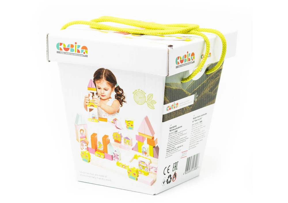 Drewniane Klocki Budowlane dla Dziewczynki Zamek Księżniczki Smok ...