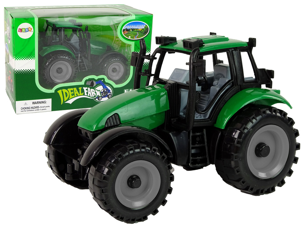 Traktor Ideal Farm Zielony Czerwony Otwierana Maska - LeanToys.pl